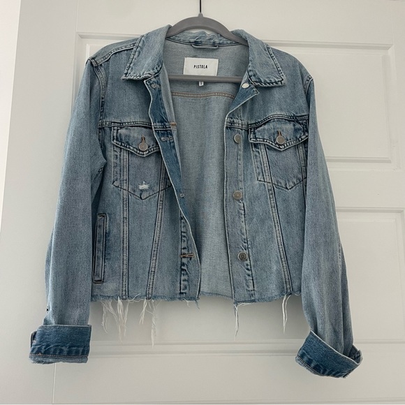 pistola | Jackets & Coats | Pistola Frayed Jean Jacket M | Poshmark